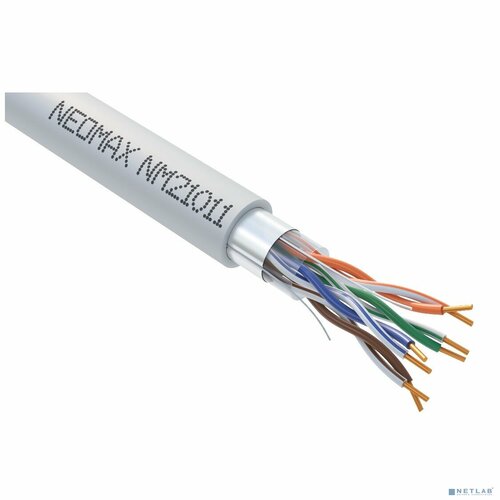 Neomax Неомакс Витая пара Кабель NEOMAX NM21011 F/UTP cat.5e 4 пары (305 м) 0.48 мм (24 AWG) Медь, LSZH, серый Серый