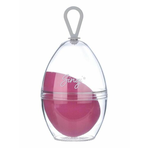 Спонж косметический для макияжа лица Яйцо, тёмно-розовый, 6 см, SINGI