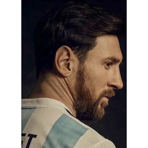 Плакат, постер Лионель Месси футболист. Lionel Messi на холсте, размер 30х42см