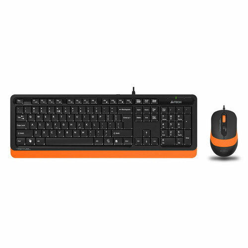 Клавиатура + мышь A4Tech Fstyler F1010 клав: черный/оранжевый мышь: черный/оранжевый USB Multimedia (F