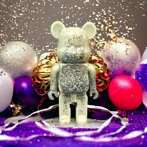 Мыльный Хвойный bearbrick с белой Алтайской глиной 250 гр 17 см