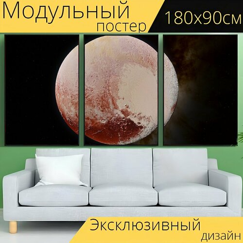 Модульный постер "Солнечная система, планеты, вселенная" 180 x 90 см. для интерьера