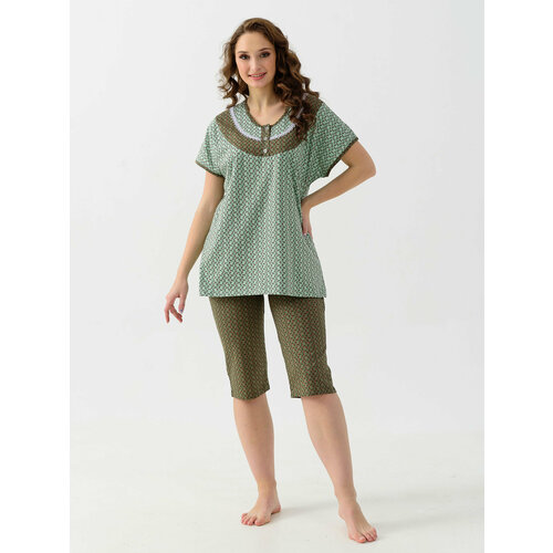 Пижама  Оптима Трикотаж, размер 54, зеленый