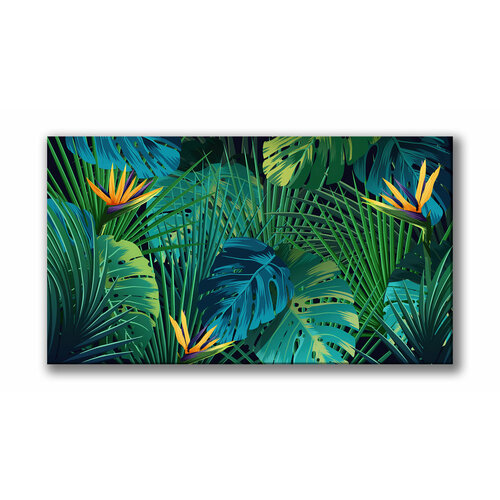 Картина для интерьера на холсте «Тропические листья» 39х70 холст без подрамника