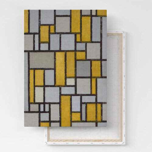 Картина на холсте, репродукция / Composition with Grid #1 / Пит Мондриан / Размер 40 x 53 см