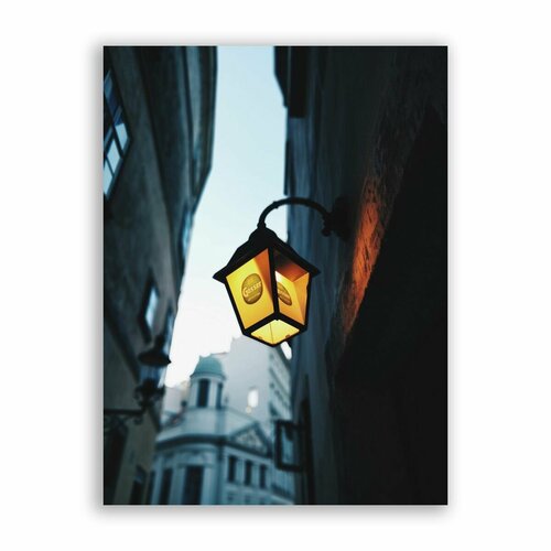 Постер, плакат на бумаге / Австрия - Уличный фонарь / Размер 60 x 80 см