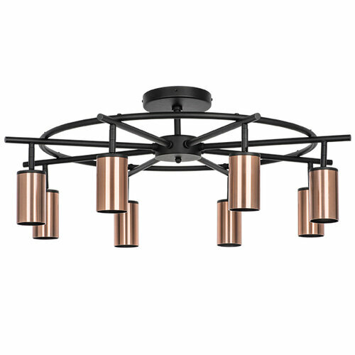 Lightstar LR718308 Люстра RULLO 8х50W GU10 черный/медь (571718+214430-8), шт LR718308