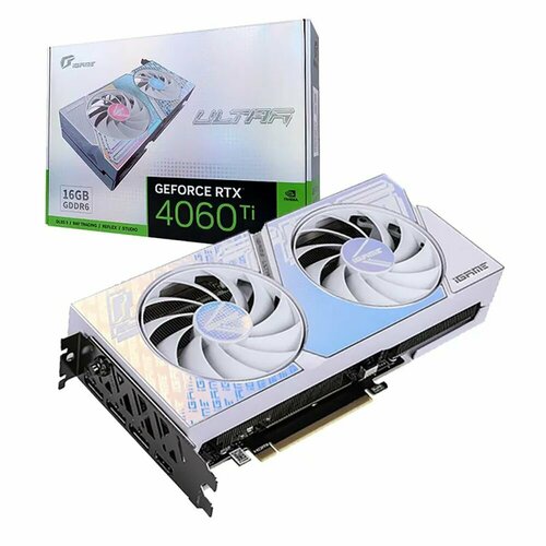 Видеокарта Colorful RTX4060Ti Ultra W DUO OC 16GB-V 128-bit GDDR6 DPx3 HDMI 2FAN RTL