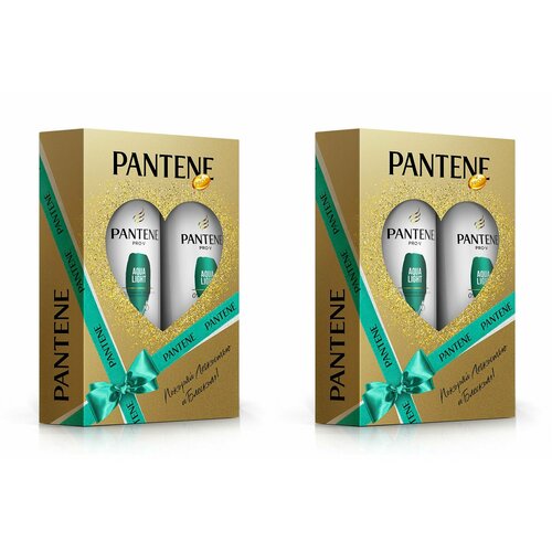 Pantene Pro-V Подарочный набор: Легкий питательный шампунь, 250мл + Легкий питательный и укрепляющий бальзам-ополаскиватель Aqua Light, 200мл, 2 уп