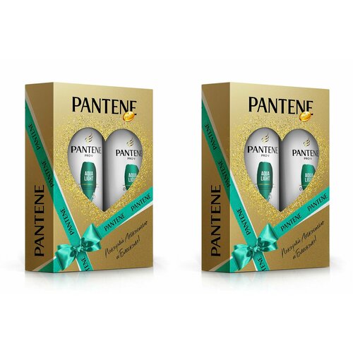 Pantene Pro-V Подарочный набор: Легкий питательный шампунь, 250мл + Легкий питательный и укрепляющий бальзам-ополаскиватель Aqua Light, 200мл, 2 уп