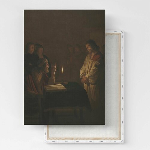 Картина на холсте, репродукция / Геррит ван Хонтхорст - Christ before the High Priest / Размер 30 x 40 см