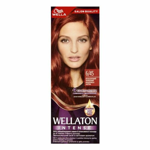 Wella Крем-Краска для волос стойкая Wellaton, 6/45 Красная страсть - 2 штуки