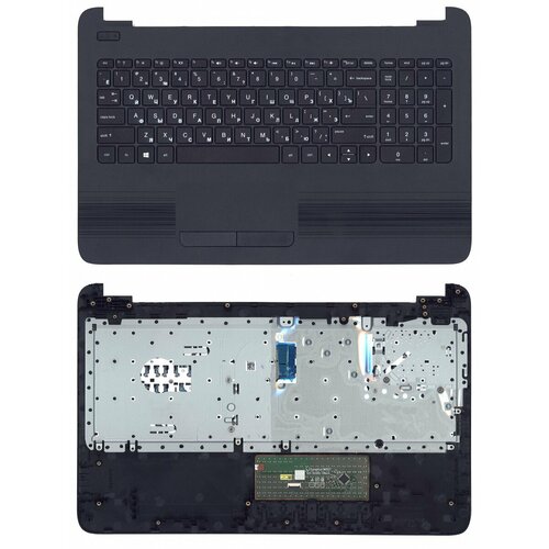Клавиатура для HP 15-ba черная c черным топкейсом