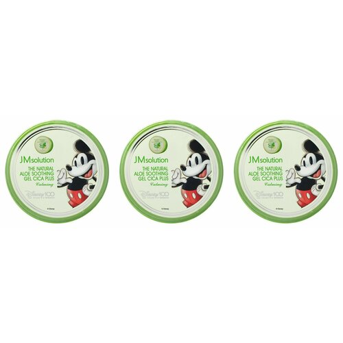 Успокаивающий гель для лица и тела JMsolution с алоэ и центеллой, Disney100 Mickey The Natural Aloe Soothing Gel Plus Calming, 300 мл, 3 шт