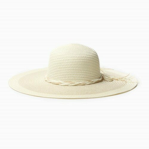 Шляпа Minaku, размер 58, белый, бежевый