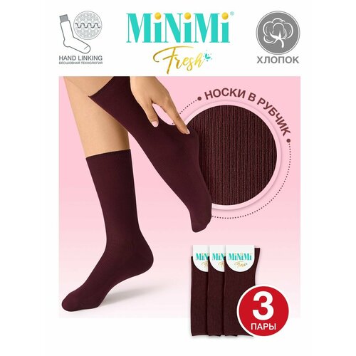 Носки MiNiMi, 3 пары, размер 35-38, коричневый, красный