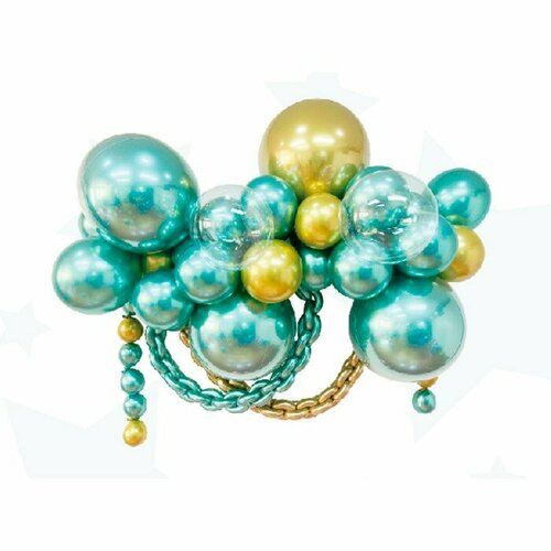 Страна Карнавалия Набор для создания композиций из воздушных шаров, набор 52 шт, золото, зелёный