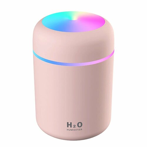 Увлажнитель воздуха ультразвуковой для дома 300мл с подсветкой розовый