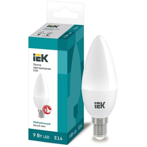 Лампа светодиодная ( 3 штук.) Eco 9Вт C35 свеча 4000К нейтр. бел. E14 230В IEK LLE-C35-9-230-40-E14