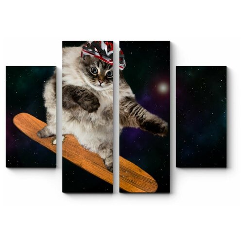 Модульная картина Космический скейтбордист 120x90