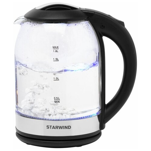 Чайник электрический STARWIND SKG2051, 1800Вт, черный и серебристый