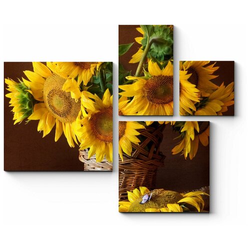 Модульная картина Солнечные цветы 92x77