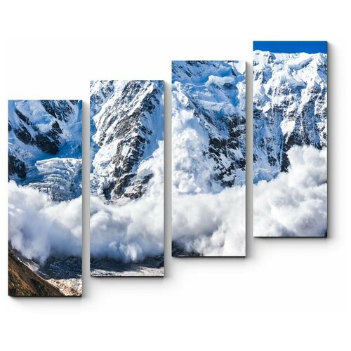 Модульная картина Сход снега в горах Кавказа 90x78