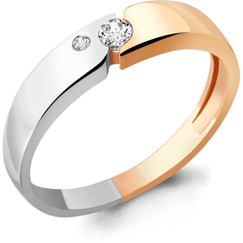 Кольцо Diamant online, красное золото, 585 проба, бриллиант, размер 18