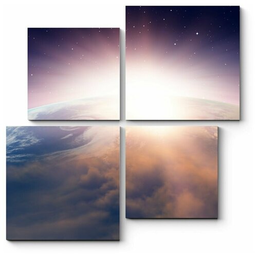 Модульная картина Захватывающий закат над Землей 140x140