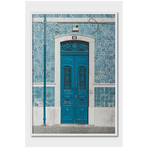 Постер для интерьера Postermarkt, 30х40 см в белой рамке, Синий #12