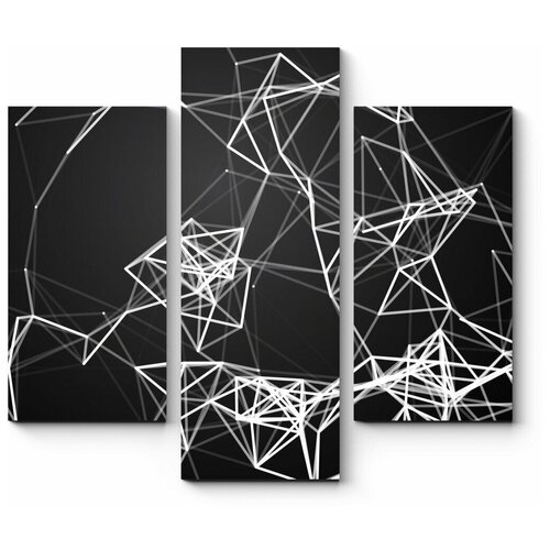 Модульная картина Сияющие линии на черном 90x81