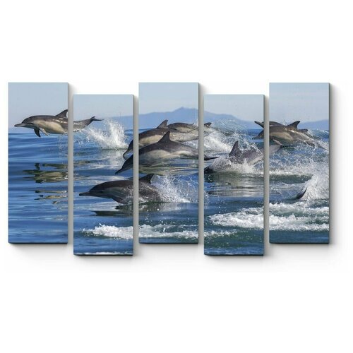 Модульная картина Семья дельфинов110x64