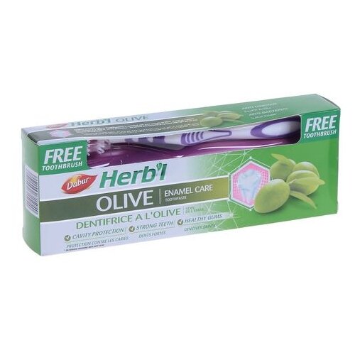 Зубная паста Dabur Herb'l Olive, 150 мл, green