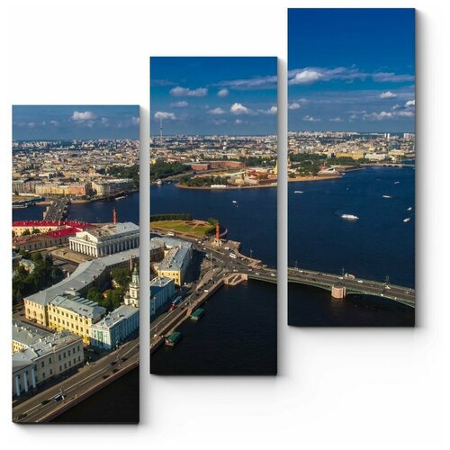 Модульная картина Санкт-Петербург с высоты птичьего полета120x128