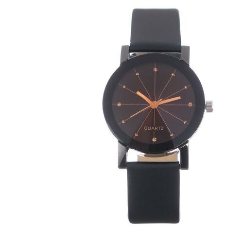 Наручные часы Сима-ленд женские "Грань", d=3.1 см, черные, черный