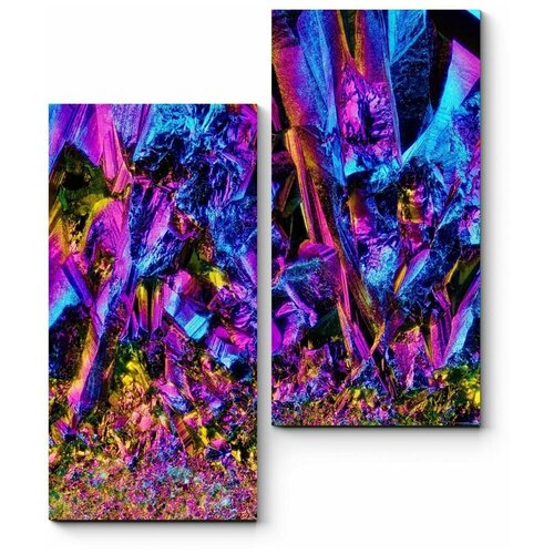 Модульная картина Уникальные цвета кристаллов 40x50