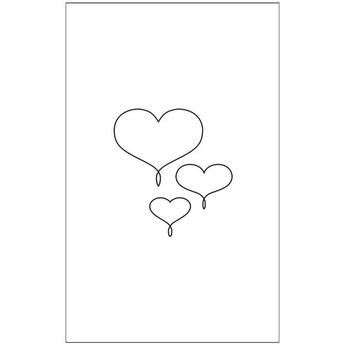 Постер / Плакат / Картина Линии - Сердца 40х50 см в подарочном тубусе