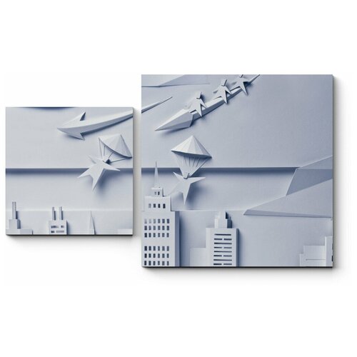 Модульная картина Бумажный город 60x36