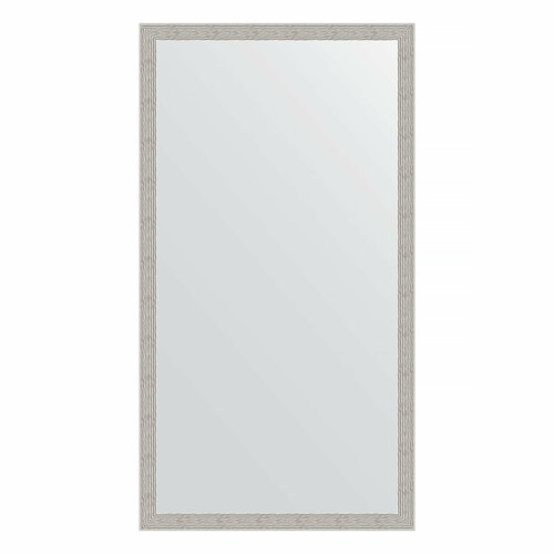 Зеркало настенное EVOFORM в багетной раме волна алюминий, 71х131 см, для гостиной, прихожей, кабинета, спальни и ванной комнаты, BY 3294