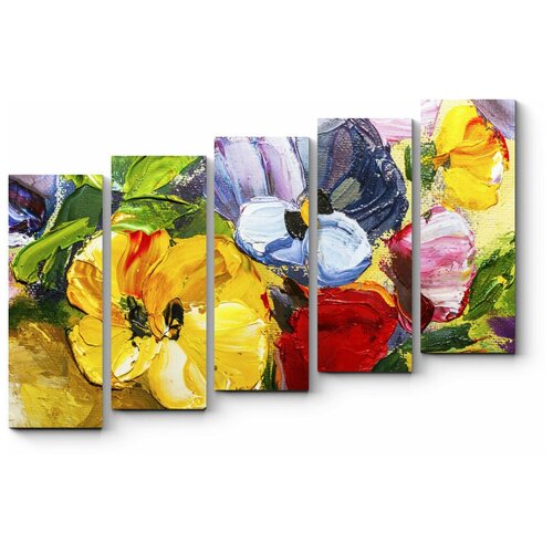 Модульная картина Яркие тропические цветы 220x154