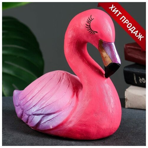 Хорошие сувениры Копилка "Фламинго большой" розовый с фиолетовым, 24см