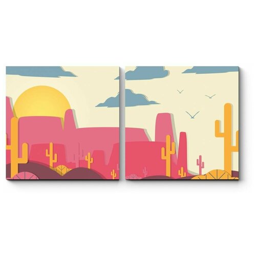 Модульная картина Бумажная пустыня 90x45