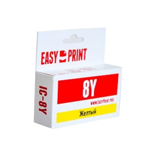 Картридж EasyPrint IC-CLI8Y, 490 стр, желтый