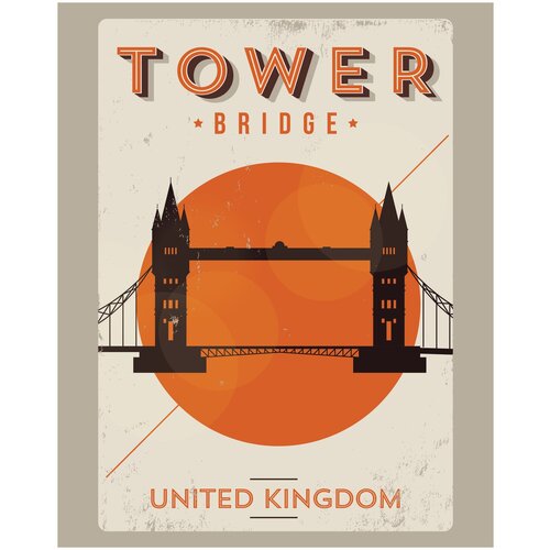 Постер / Плакат / Картина Tower Bridge 40х50 см в подарочном тубусе