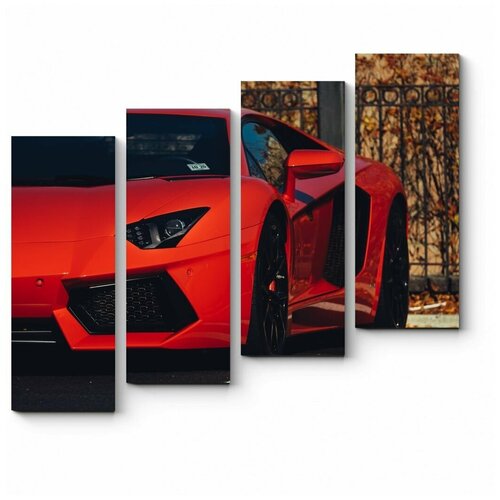 Модульная картина Красный Lamborghini Aventador 100x86