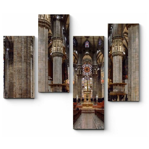 Модульная картина Внутри Миланского собора124x116