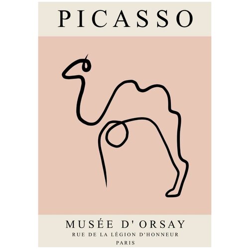 Постер / Плакат / Картина Пабло Пикассо - Верблюд 60х90 см в раме