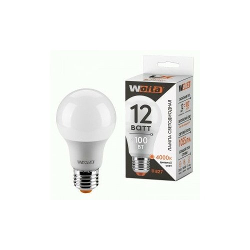 Светодиодная LED лампа Wolta LX лампа ЛОН A60 E27 12W(1055llm) 4000К 4K 118x61x61 30S60BL12E27 (упаковка 10 штук)
