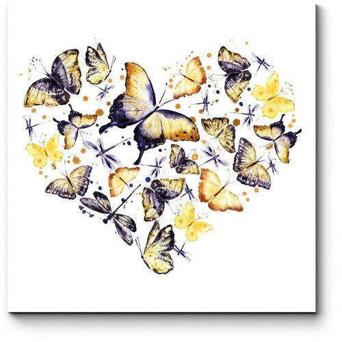 Модульная картина Винтажные бабочки 100x100