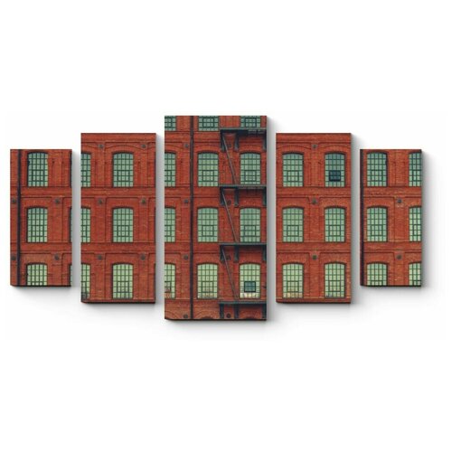 Модульная картина Красное здание с лестницей100x55